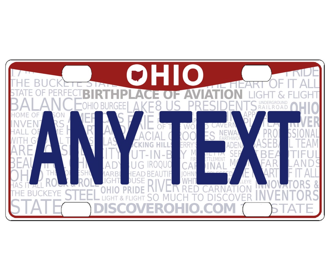 Personalized State License Plate - Ohio Pride Novelty Plate-printed ...
