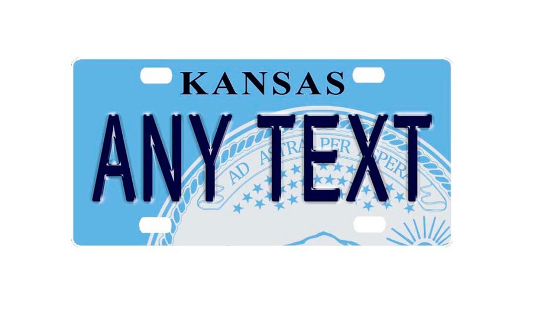 Personalized State License Plate - Kansas Novelty Plate-printed Flat, 3 ...