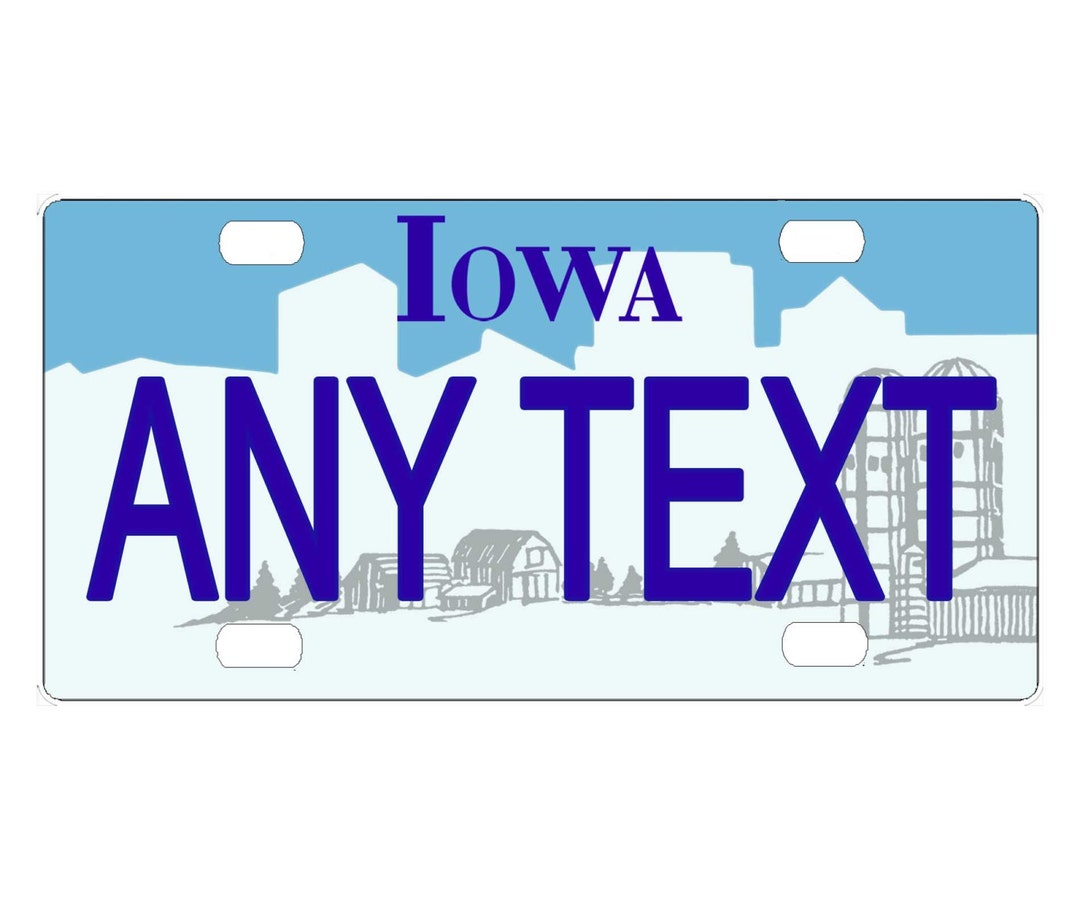 Personalized State License Plate - Iowa Novelty Plate-printed Flat, 3 ...