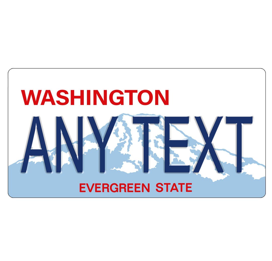 Custom, Full Color, Laminated Sticker/decal License Plate - Washington ...