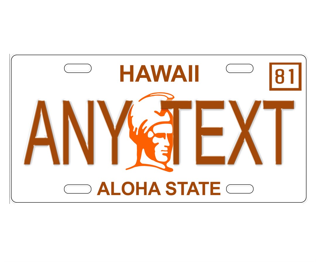Personalized State License Plate - Hawaii 1981 Novelty Plate-printed ...