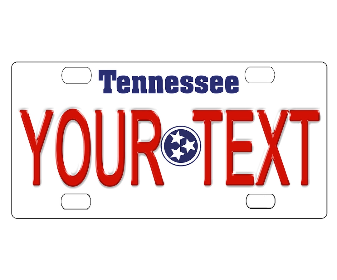 Personalized State License Plate - Tennessee 1992 Novelty Plate-printed ...