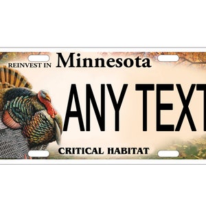 Personalized State License Plate - Minnesota Critical Habitat - Turkey ...