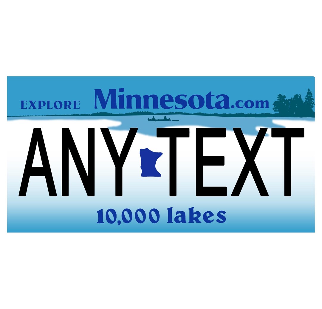 Custom, Full Color, Laminated Sticker/decal License Plate - Minnesota ...