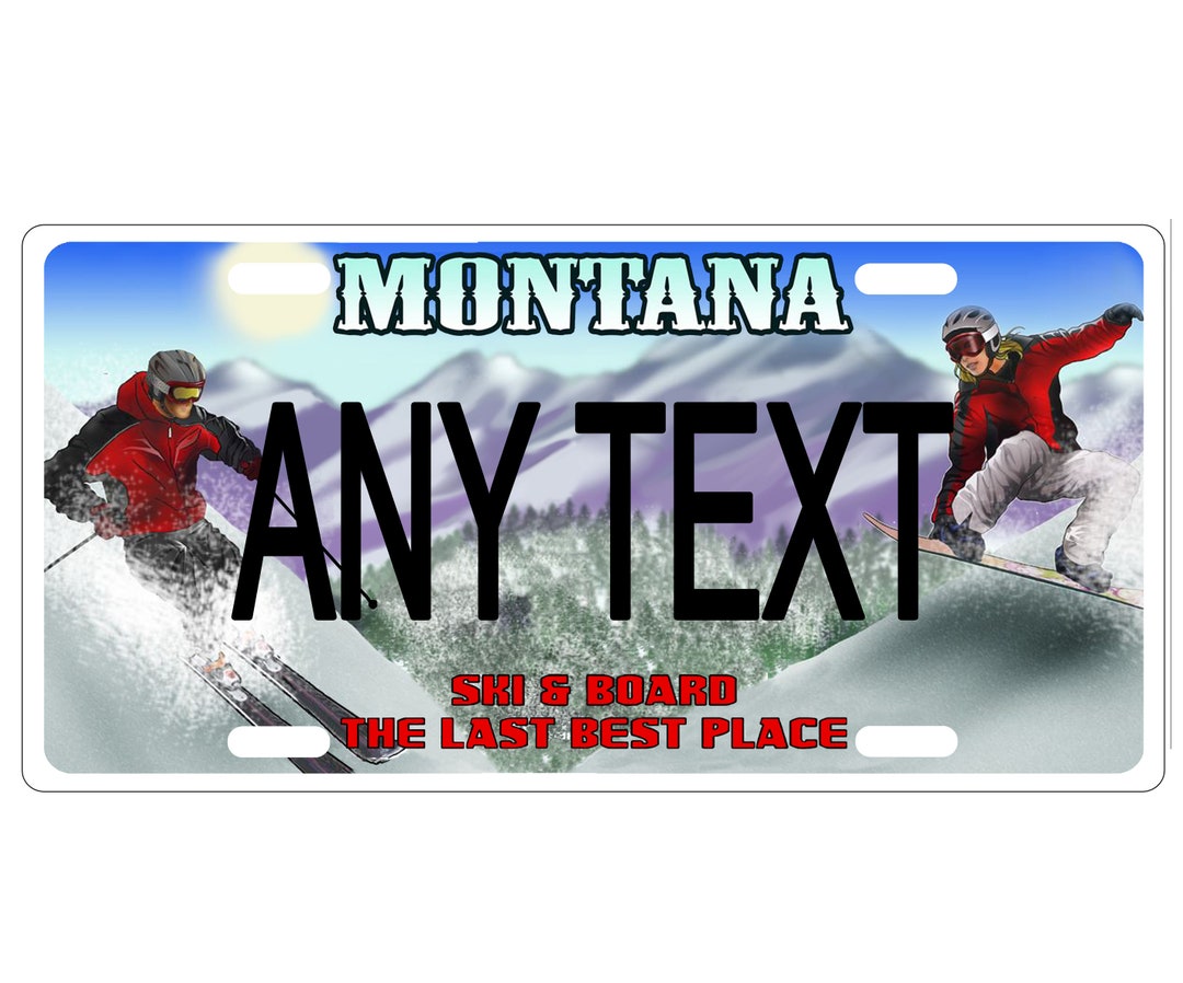 Personalized State License Plate - Montana Ski and Board Novelty Plate ...