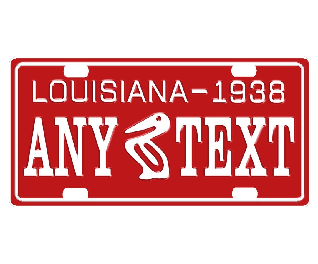 Personalized State License Plate - Louisiana 1938 Novelty Plate-printed ...