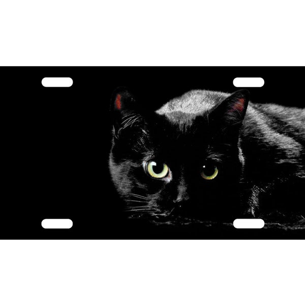 Front License Plate Black Cat - Etsy