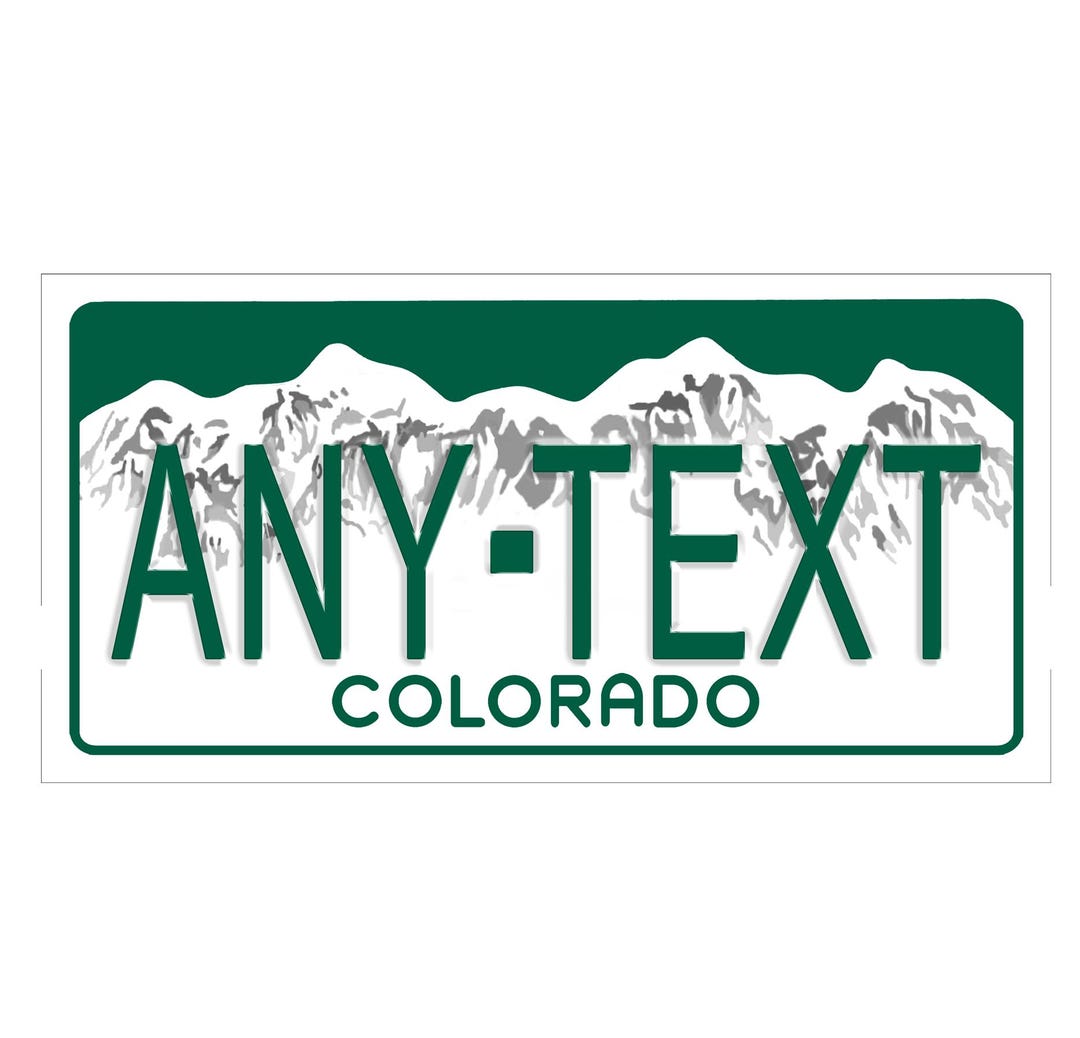 Custom, Full Color Sticker/decal License Plate - Colorado. Four Sizes ...