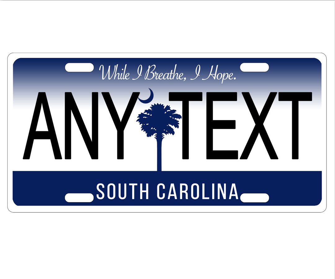 Personalized State License Plate - South Carolina 2016 Novelty Plate ...