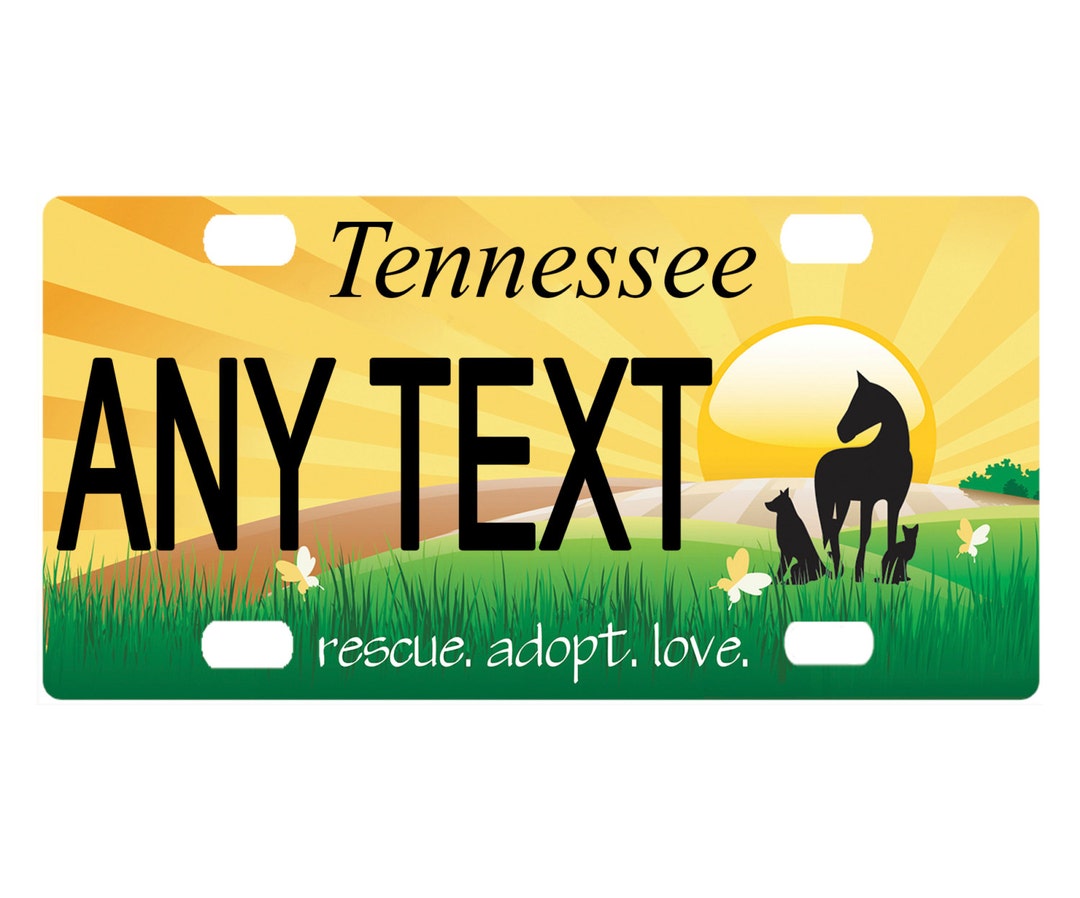 Personalized State License Plate - Tennessee Rescue, Adopt - Novelty ...