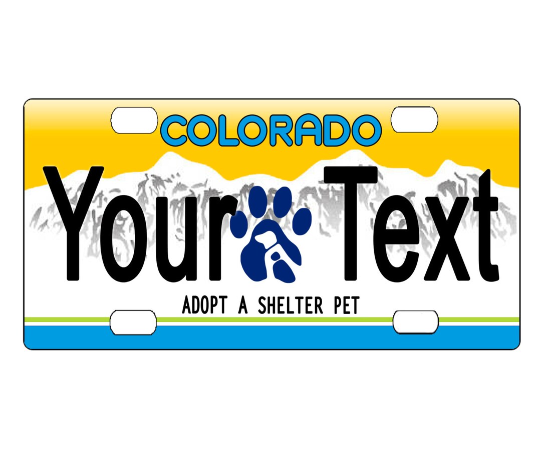 Personalized State License Plate - Colorado Adopt A Pet Novelty Plate ...