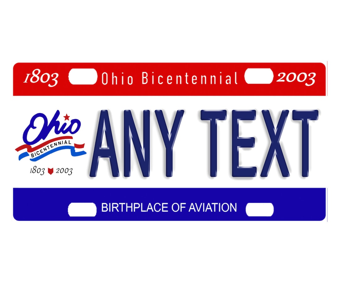 Personalized State License Plate - Ohio Bicentennial Novelty Plate ...