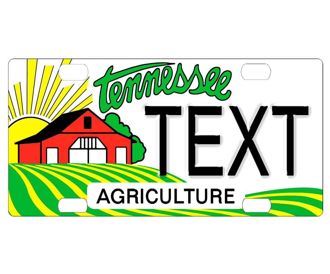 Personalized State License Plate - Tennessee Agriculture Novelty Plate ...
