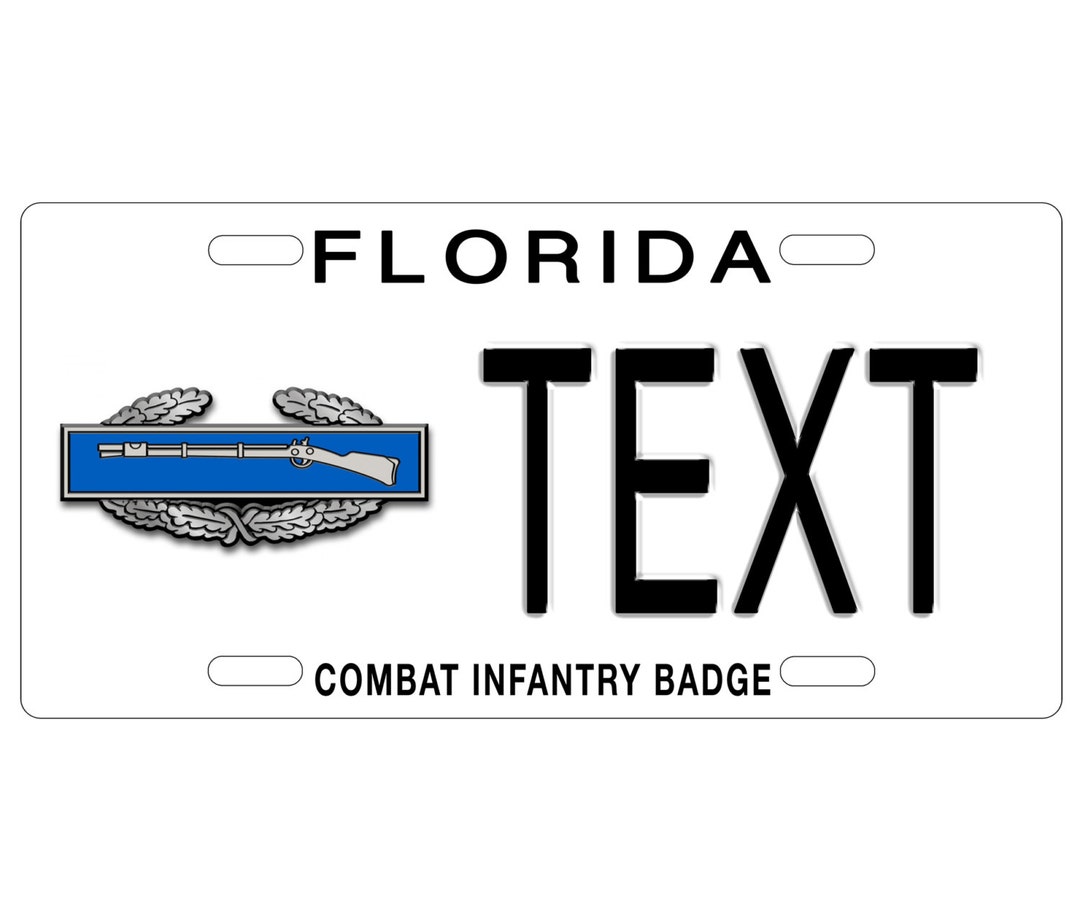 Personalized State License Plate - Florida Combat Infantry Badge ...
