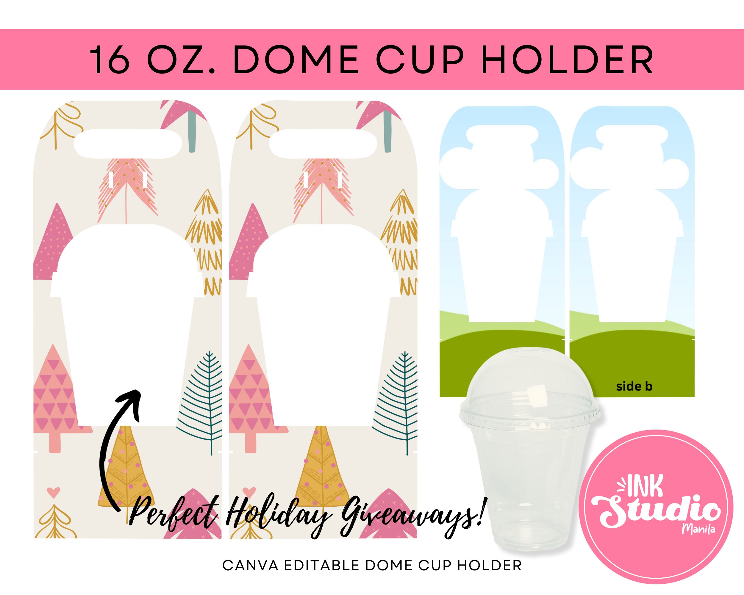 Canva Editable 16 Oz Dome Cup Holder for Candy Souvenirs and Gifts - Etsy