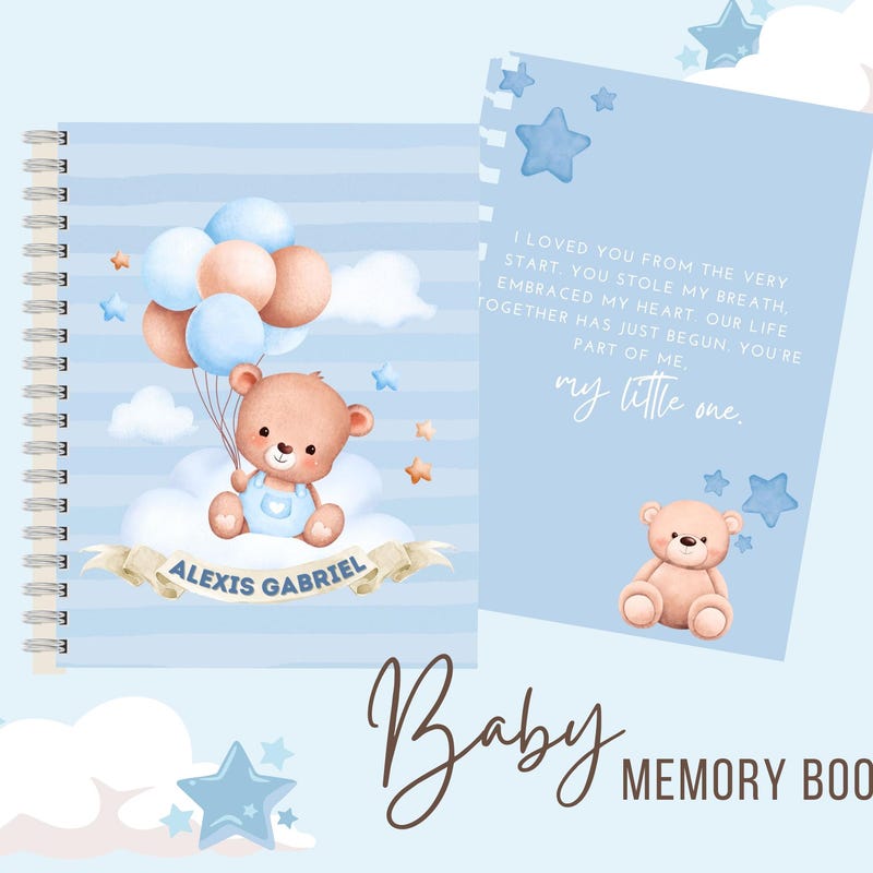 Bear Design Baby Book - Etsy