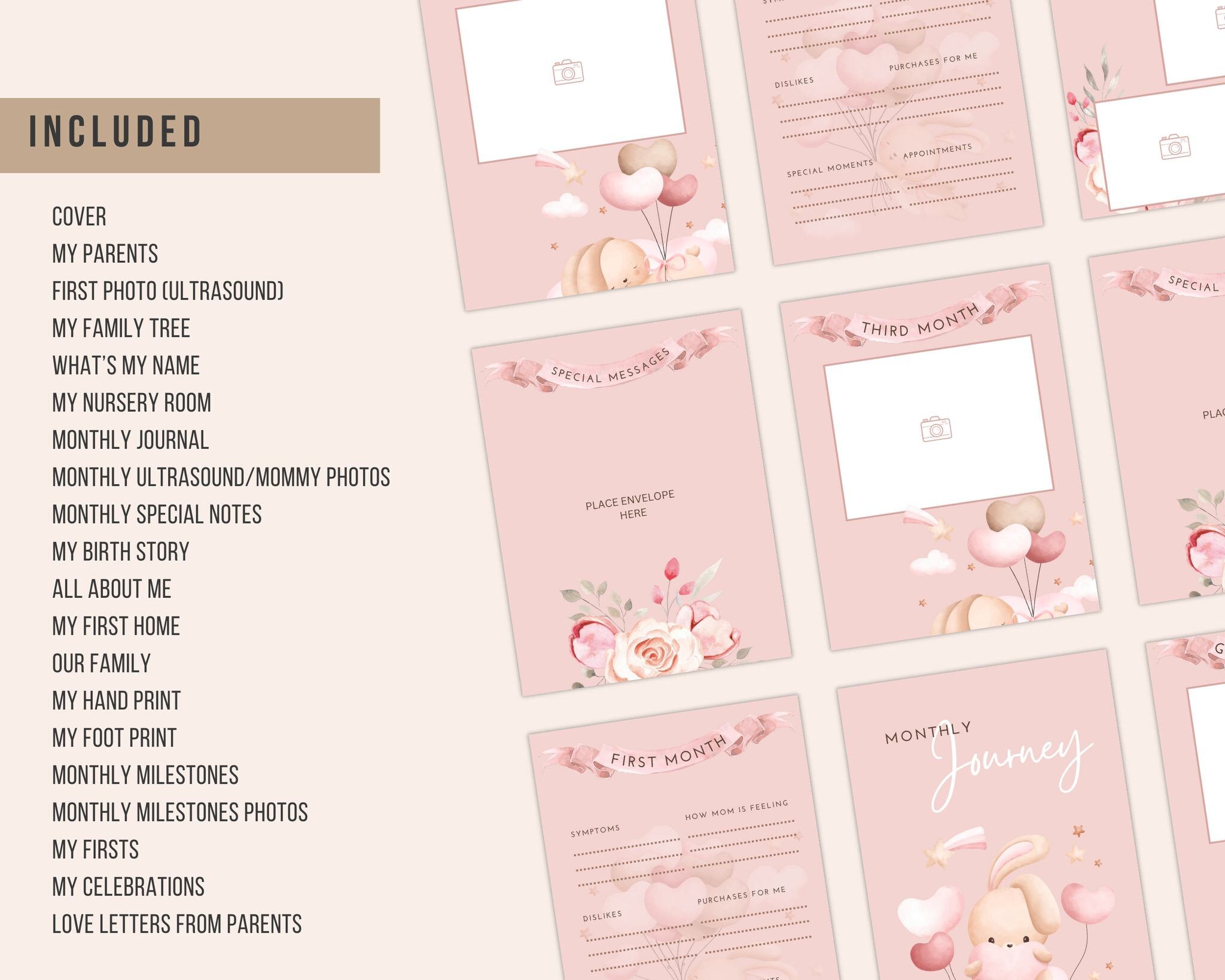 Canva Pro Editable Baby Memory Book | Cherish Every Precious Moment ...