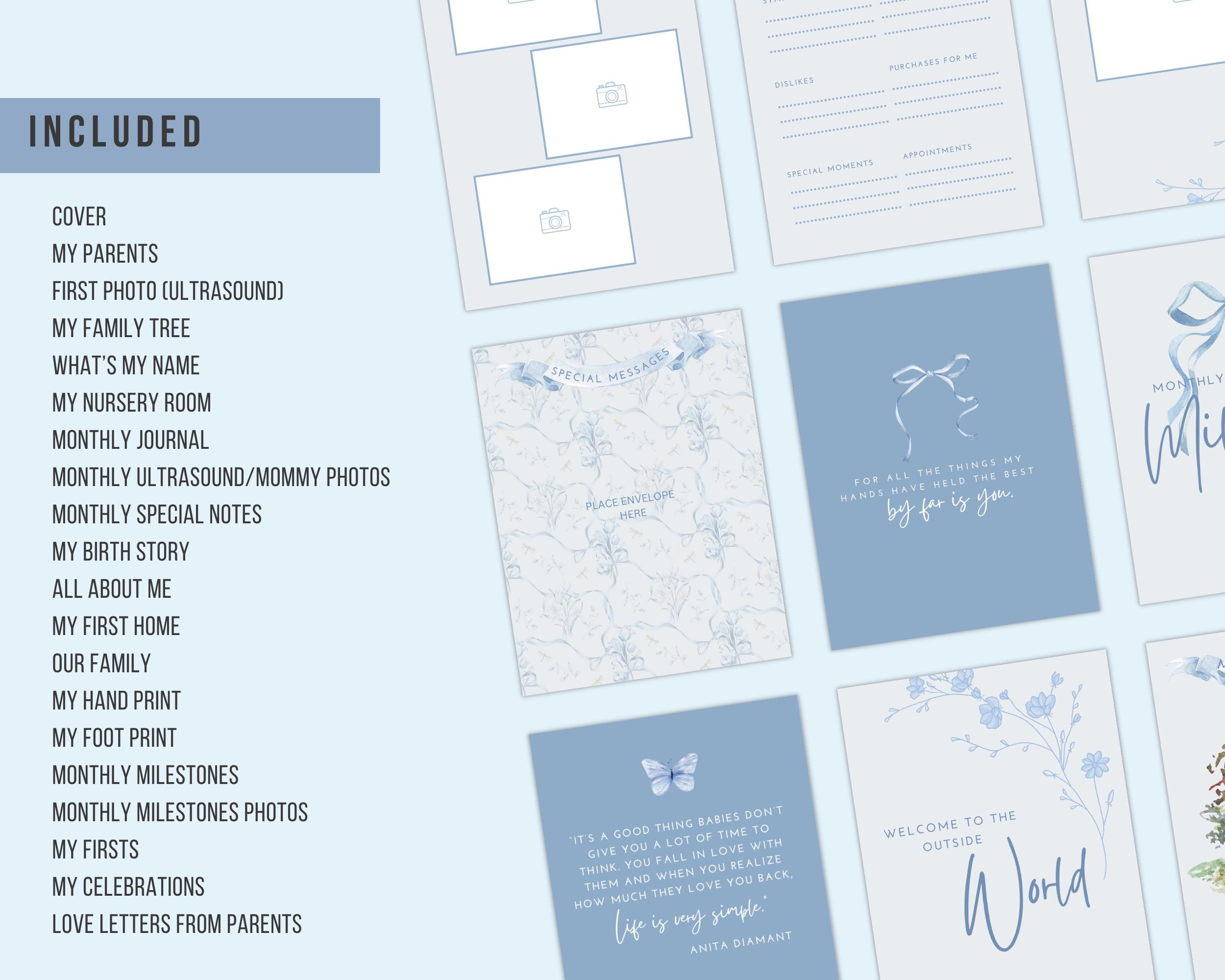 Editable Baby Memory Book Template | Canva Pro | From Bump to Baby’s ...