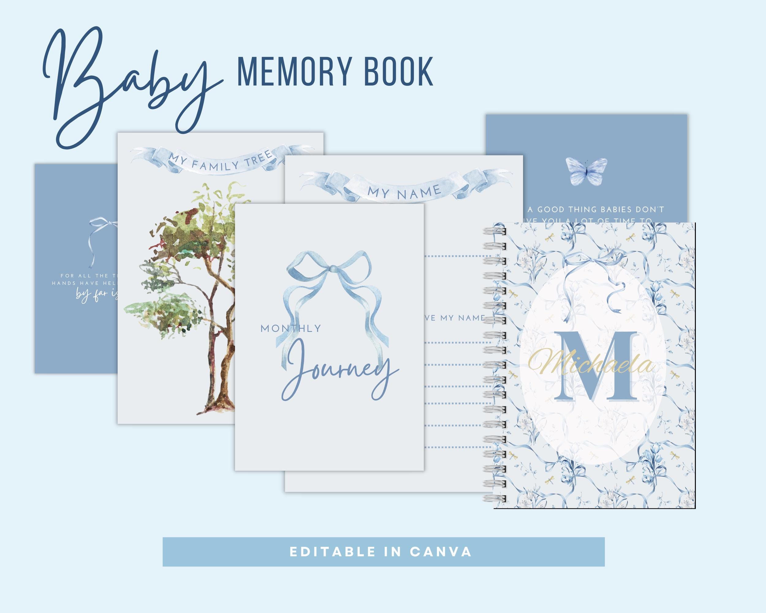 Editable Baby Memory Book Template | Canva Pro | From Bump to Baby’s ...