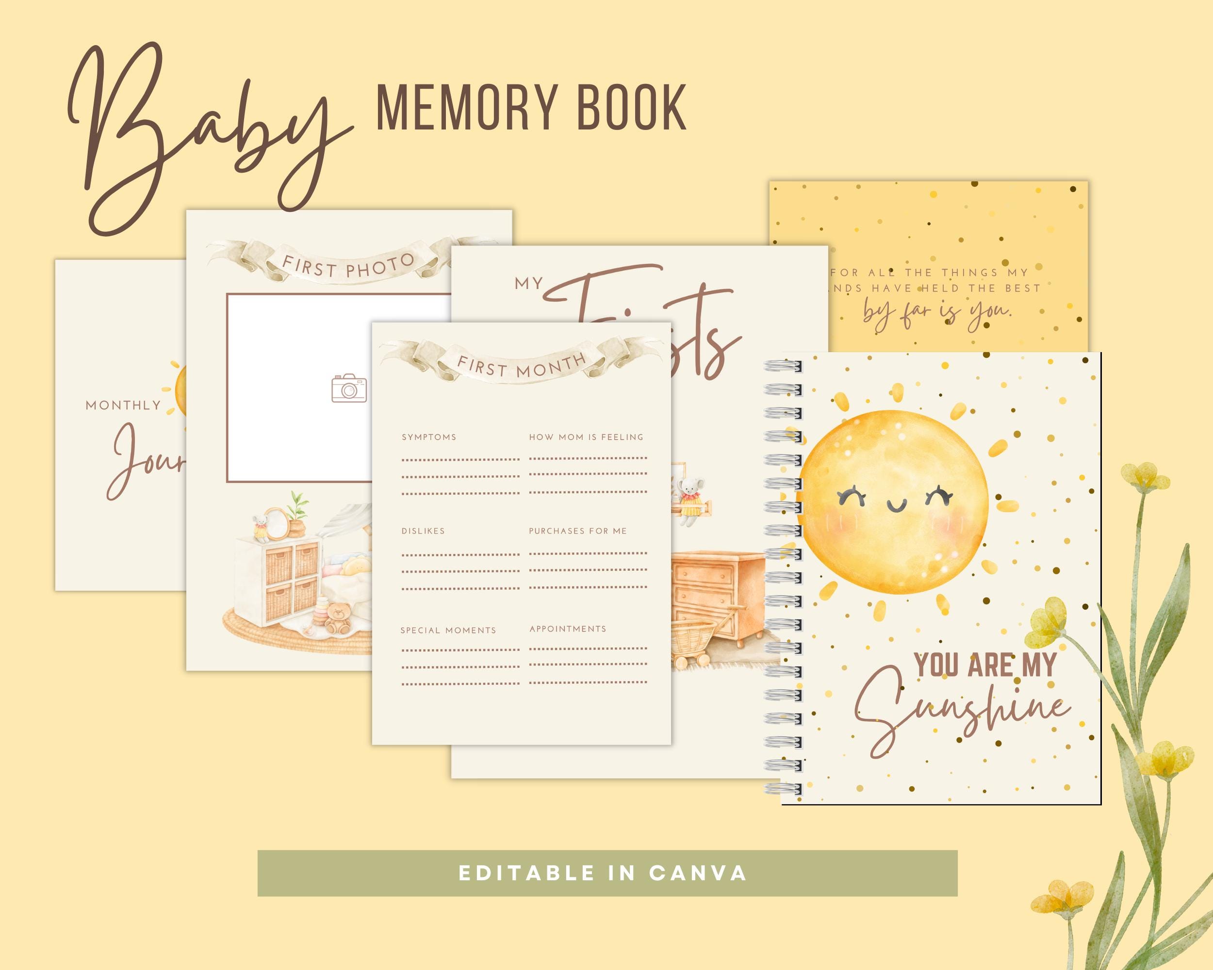 Editable Baby Memory Book Template | Canva Pro | From Bump to Baby’s ...