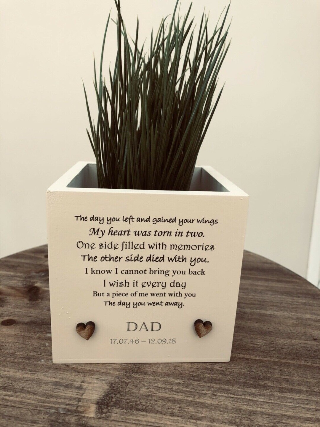 Memorial DAD Loss Flower / Plant Pot Personalised BEREAVEMENT in Memory ...
