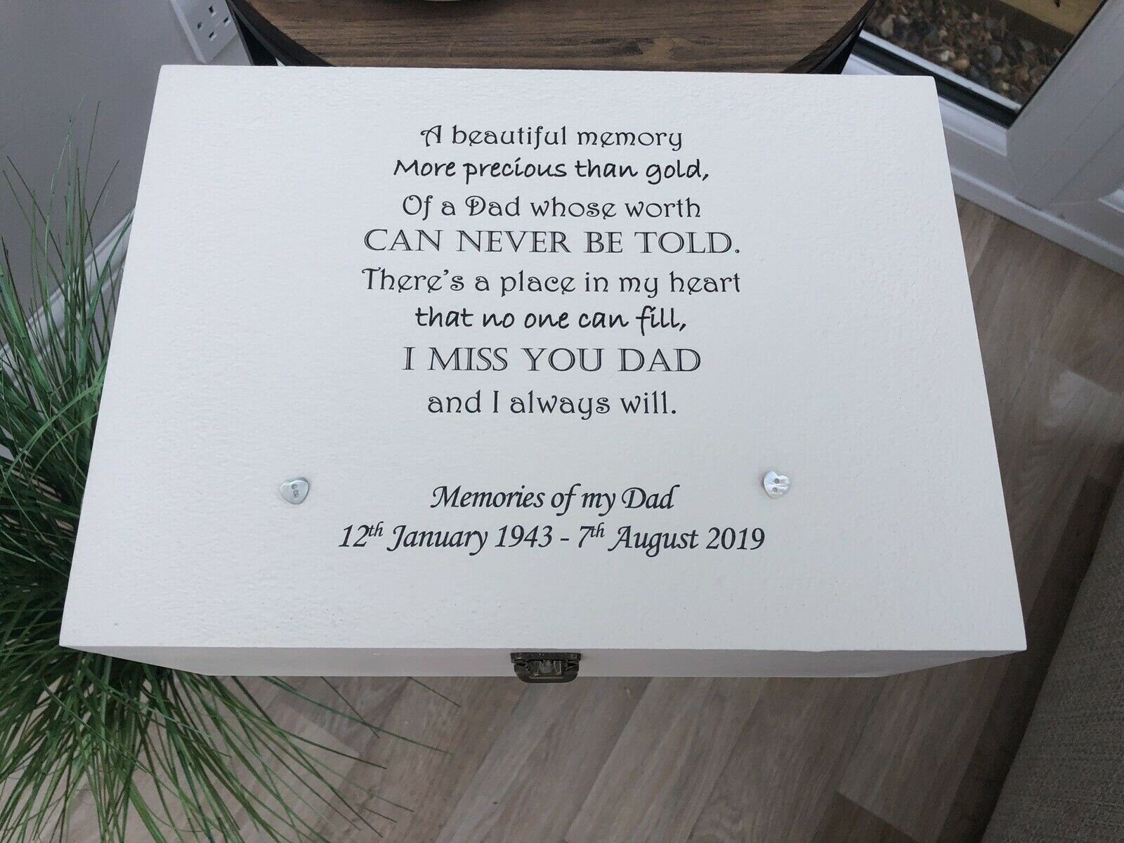 Home Furniture DIY MEMORIAL DAD Memory Box PERSONALISED Keepsake ANY