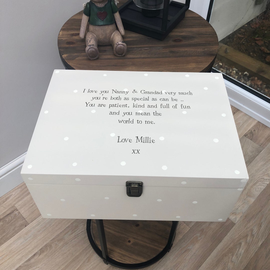 Personalised VERY LARGE Memory Box ~ GRANDPARENTS Nana Granny Grandad ...