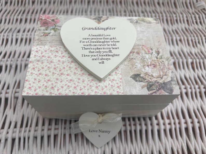 PERSONALISED Shabby Chic Gift for a Special Granddaughter Grandaughter ...