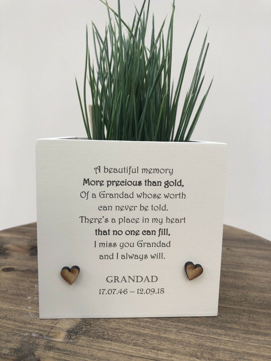 Memorial GRANDAD Loss Flower / Plant Pot Personalised BEREAVEMENT in ...