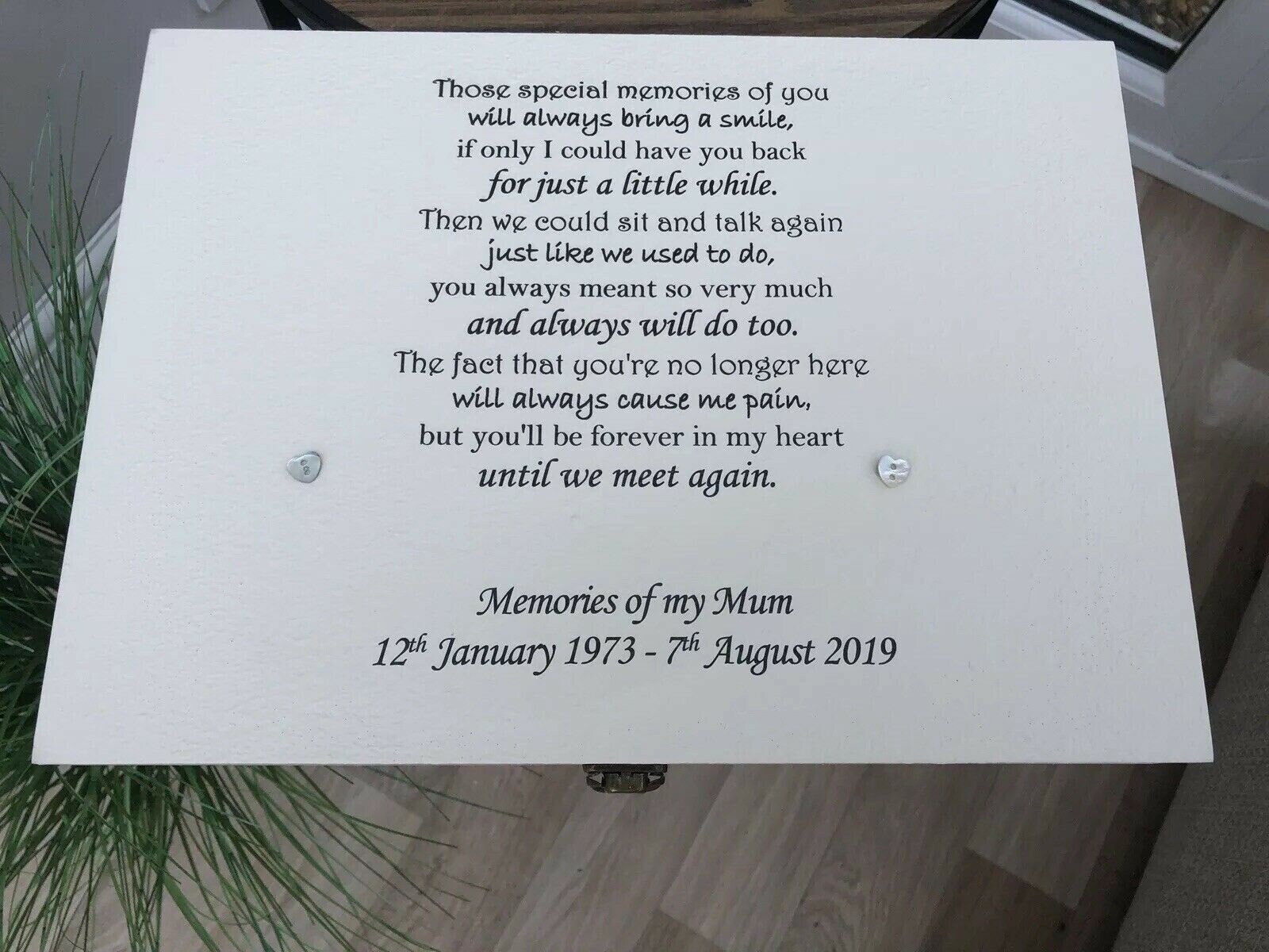 Personalised VERY LARGE Memory Box ~ in Memory of MUM ~ Memorial ~ Dad ...