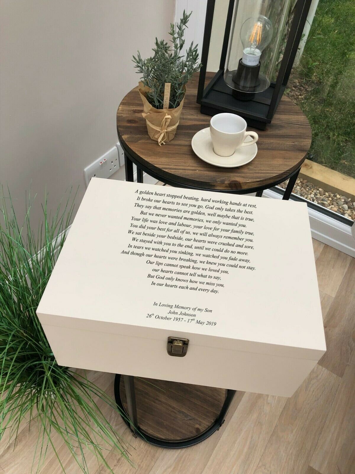 Personalised VERY LARGE Memory Box in Memory of SON - Etsy UK