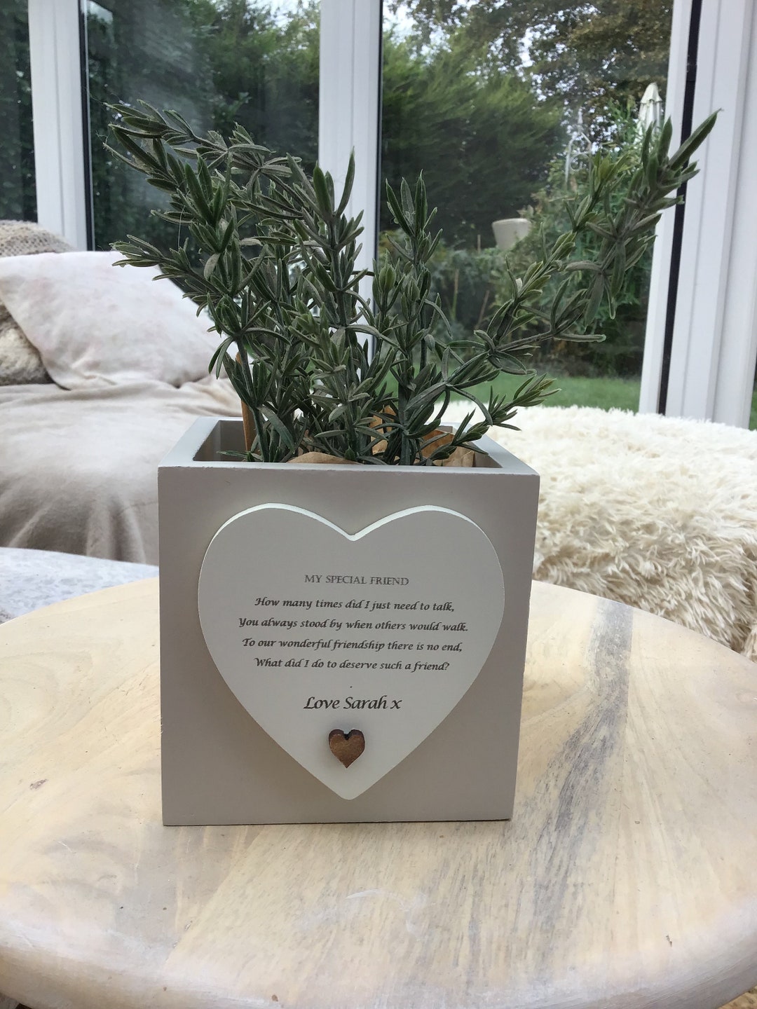 BEST FRIEND Personalised Flower / Plant Pot Special Friend Gift Shabby ...