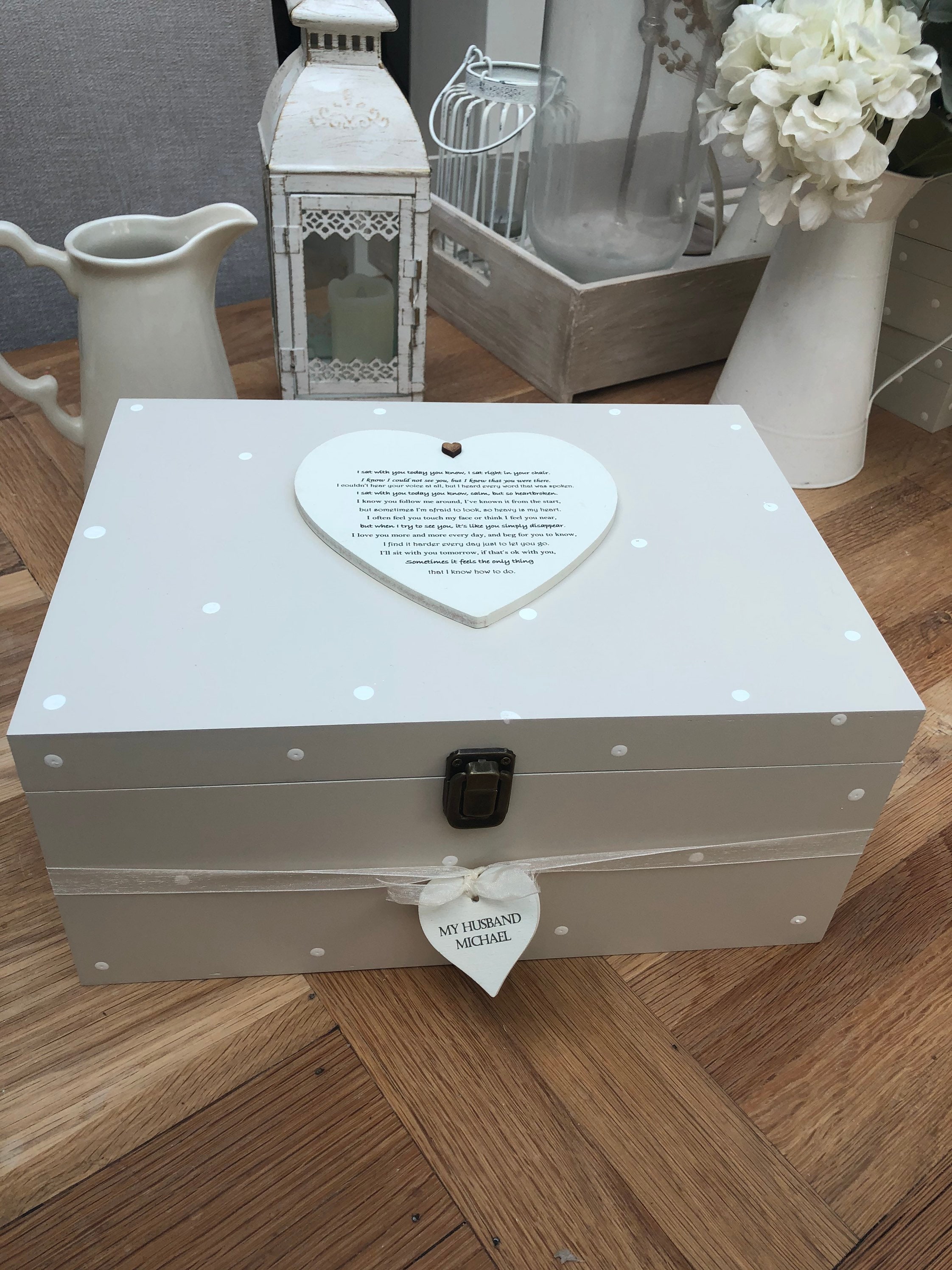 Personalised VERY LARGE Memory Box ~ In Memory of HUSBAND ~ Memorial ...