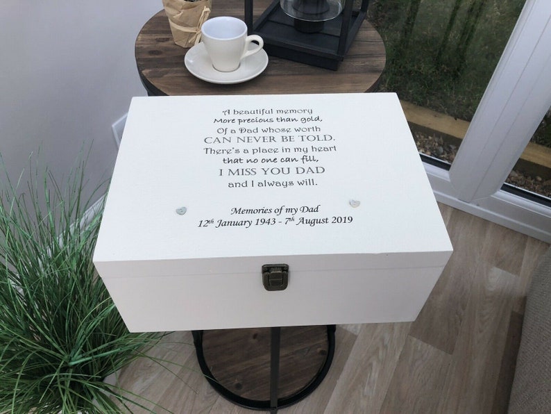 Personalised VERY LARGE Memory Box ~ in Memory of DAD ~ Memorial or ...