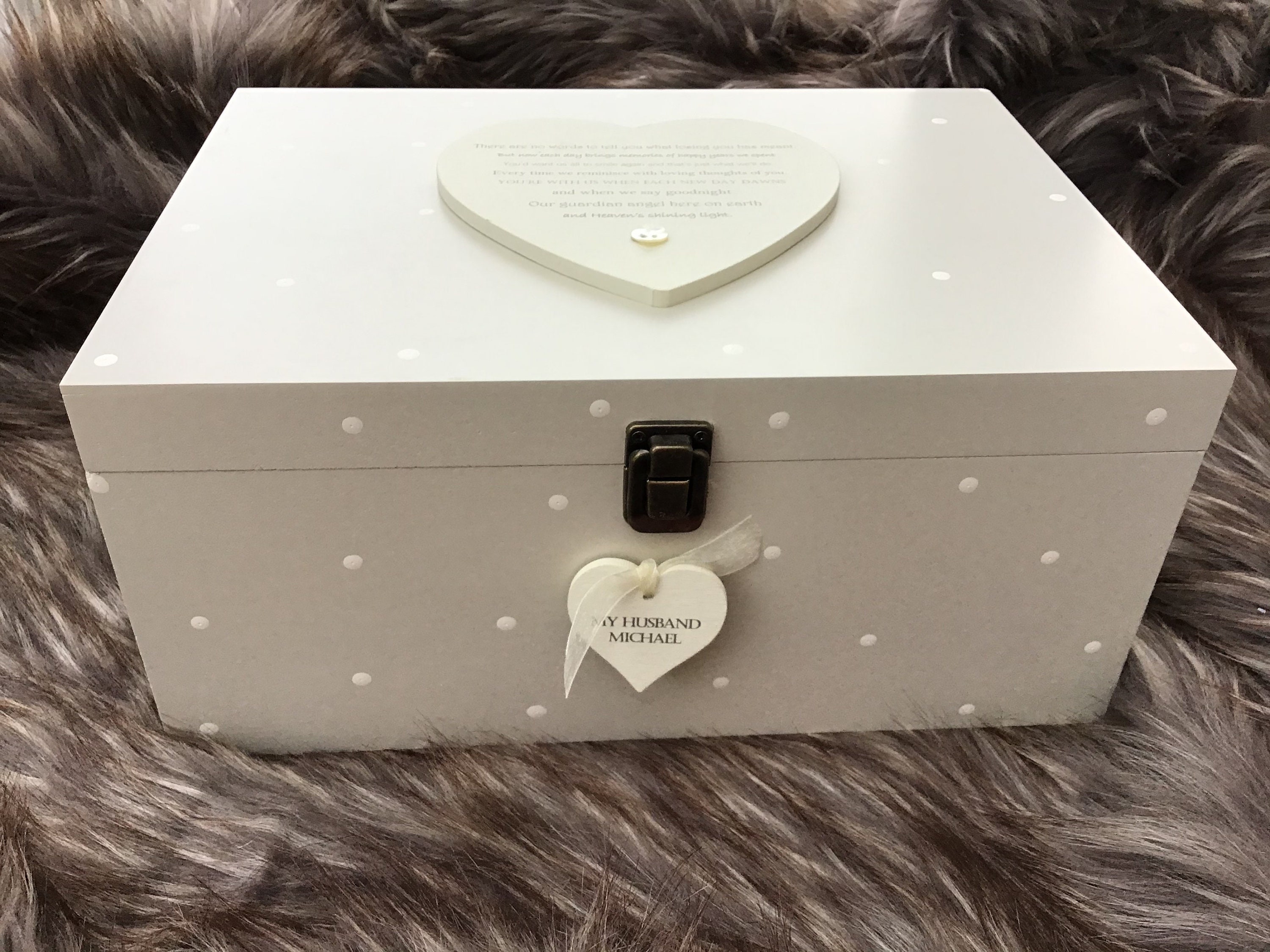 Personalised VERY LARGE Memory Box ~ In Memory of HUSBAND ~ Memorial ...