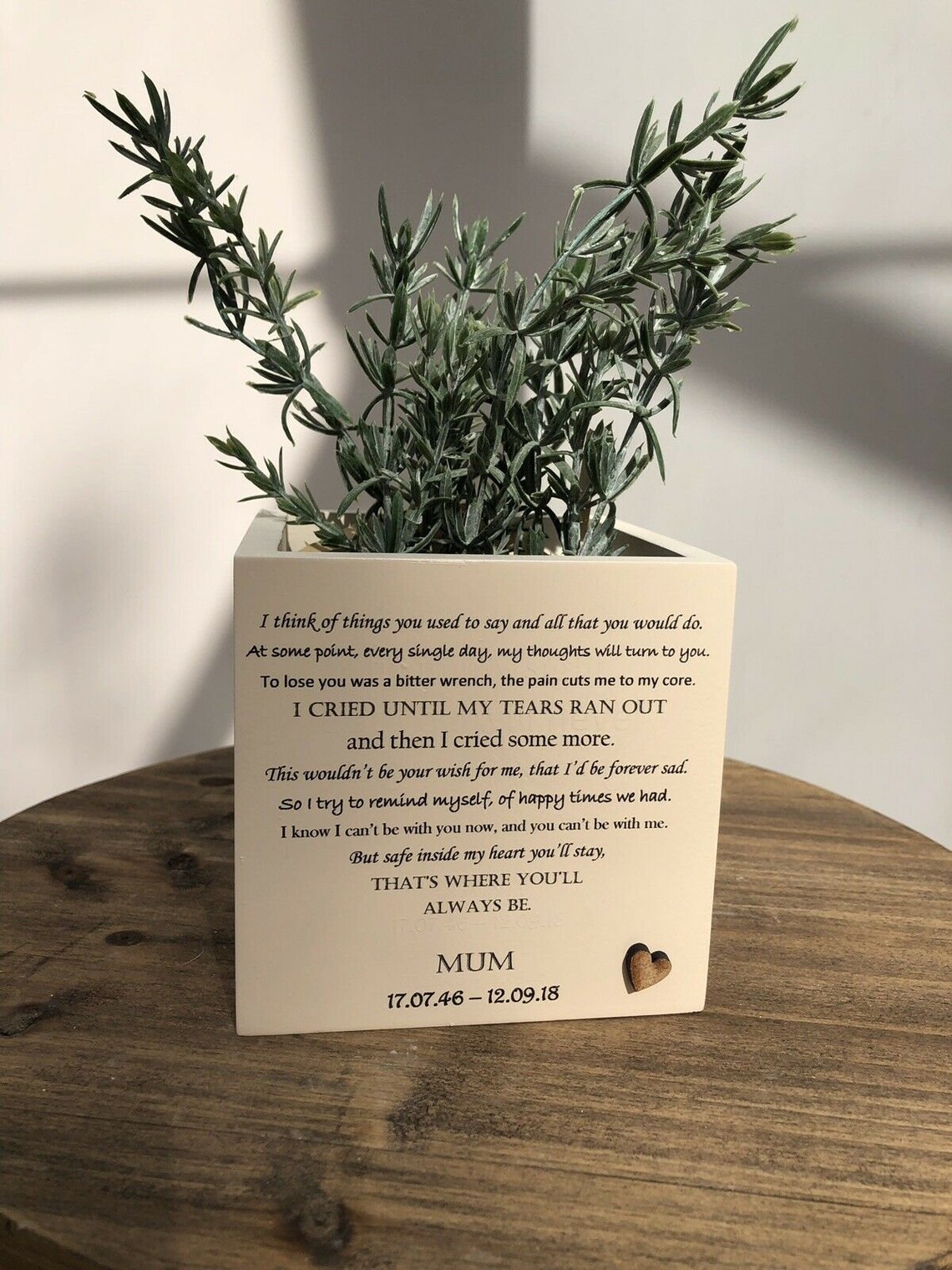 Memorial Mum Mam Mom Mummy Flower / Plant Pot Personalised BEREAVEMENT ...