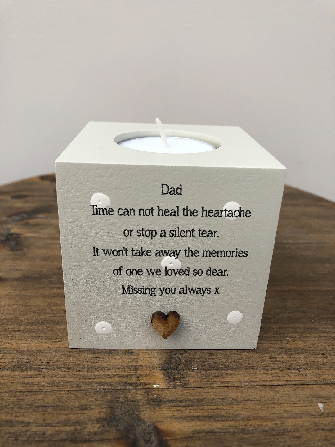 Personalised Candle in Memory of DAD or Any Loved One Mum Dad Grandad ...