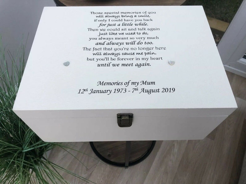 Personalised VERY LARGE Memory Box ~ in Memory of MUM ~ Memorial ~ Dad ...