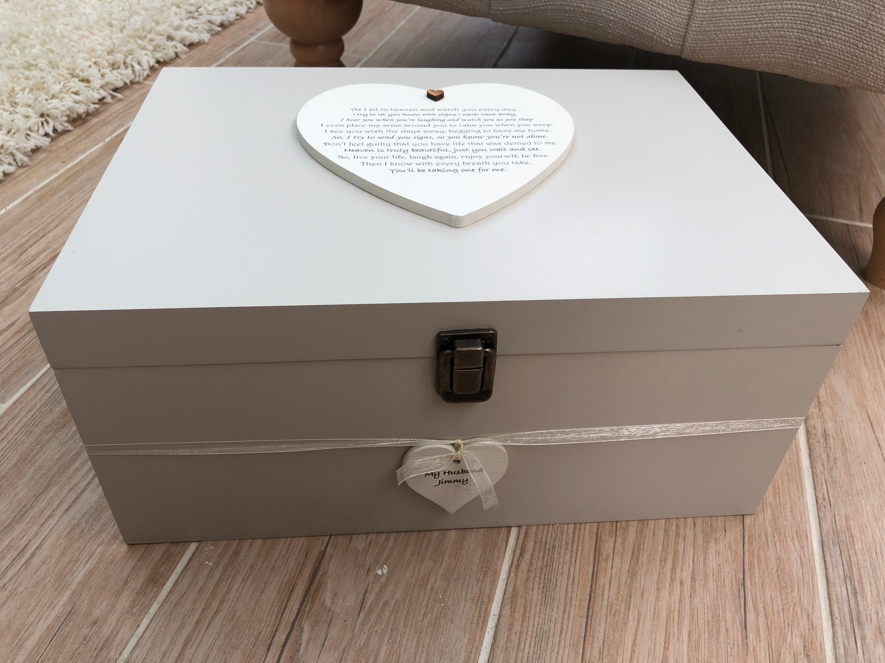 Personalised VERY LARGE Memory Box ~ in Memory of HUSBAND ~ Memorial ...