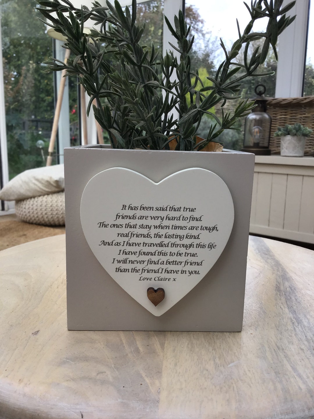 PERSONALISED Best Friend Flower / Plant Pot Special Friend Gift Shabby ...