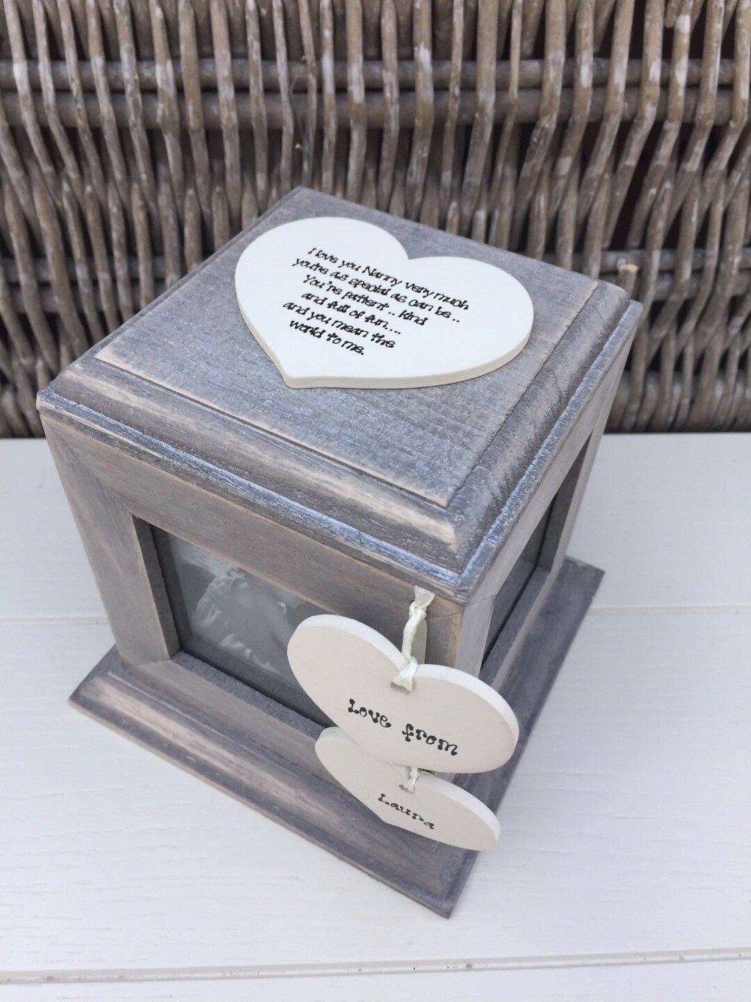 Shabby Personalised Chic Photo Box Special Gift NANNY Nannan Nanna ...