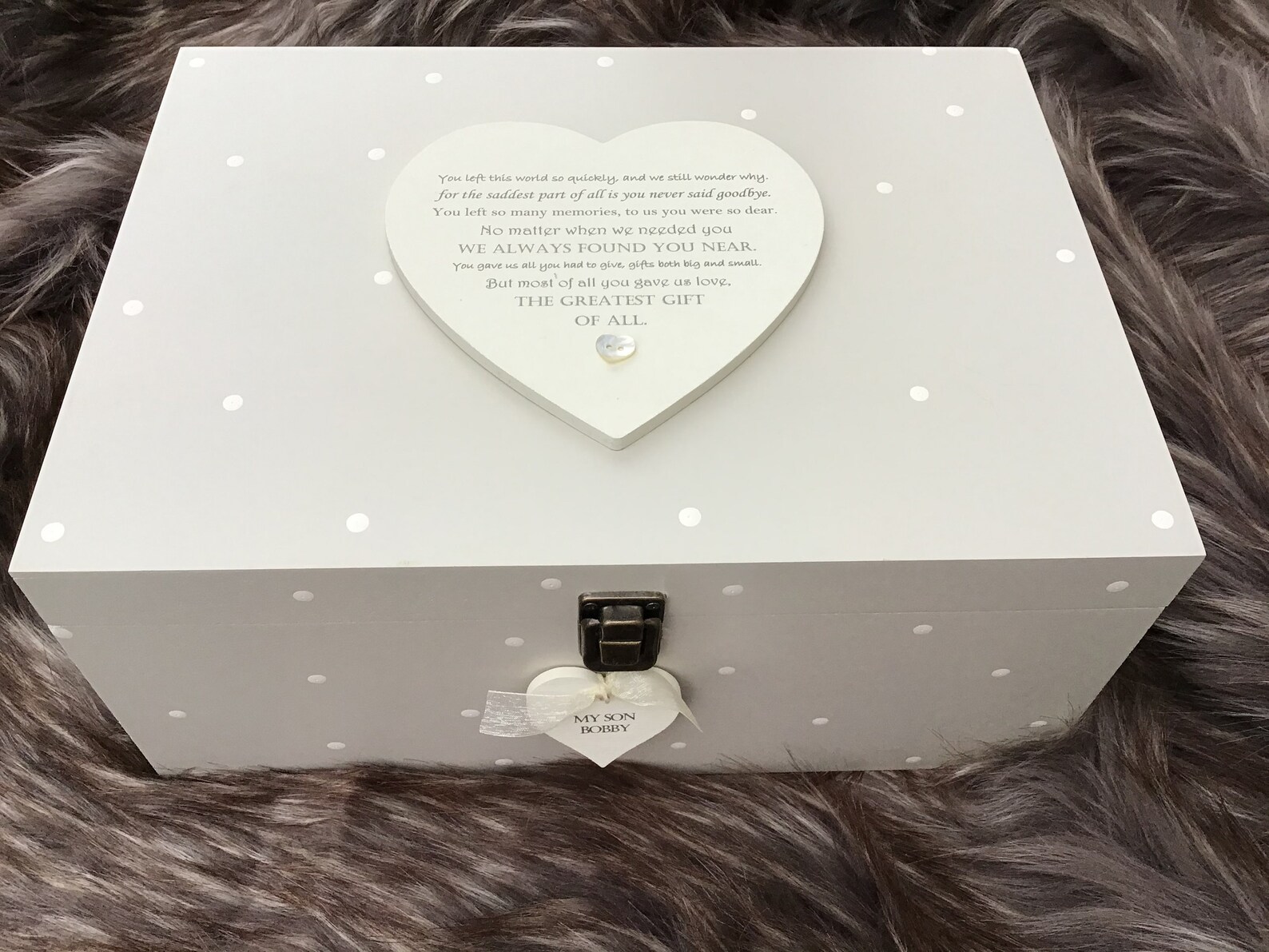 Personalised VERY LARGE Memory Box In Memory of SON | Etsy