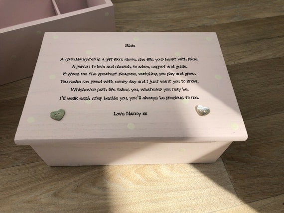 Personalised Jewellery Box GRANDDAUGHTER GIRL Birthday or | Etsy