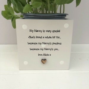 NANNY Personalised Flower / Plant Pot Gift Nana Granny Nan Nannie ...