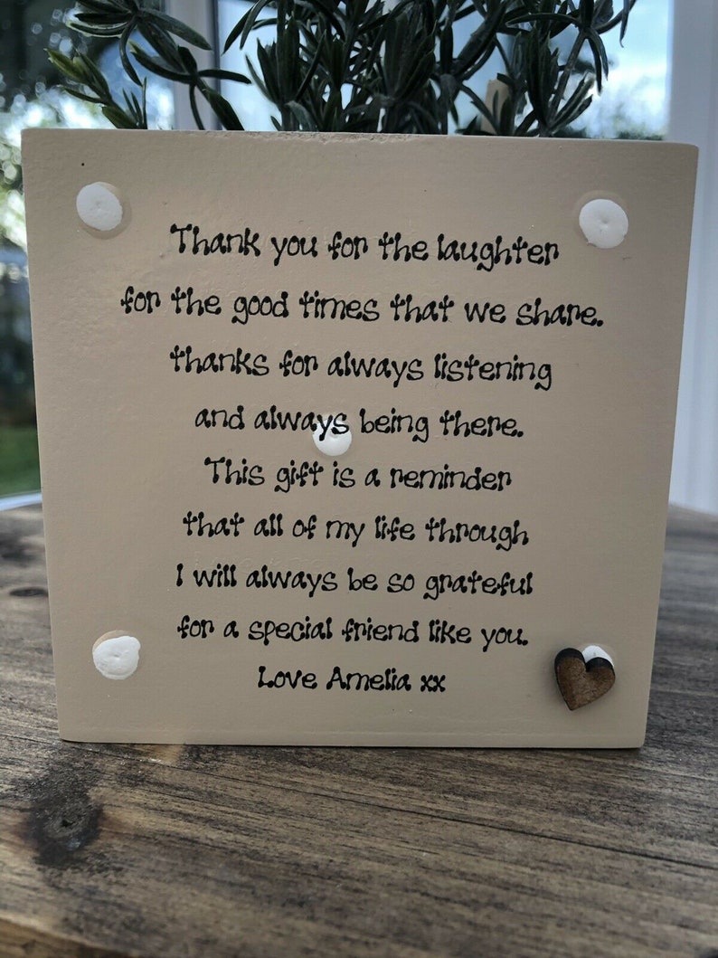 BEST FRIEND Personalised Flower / Plant Pot Special Friend Gift Shabby ...