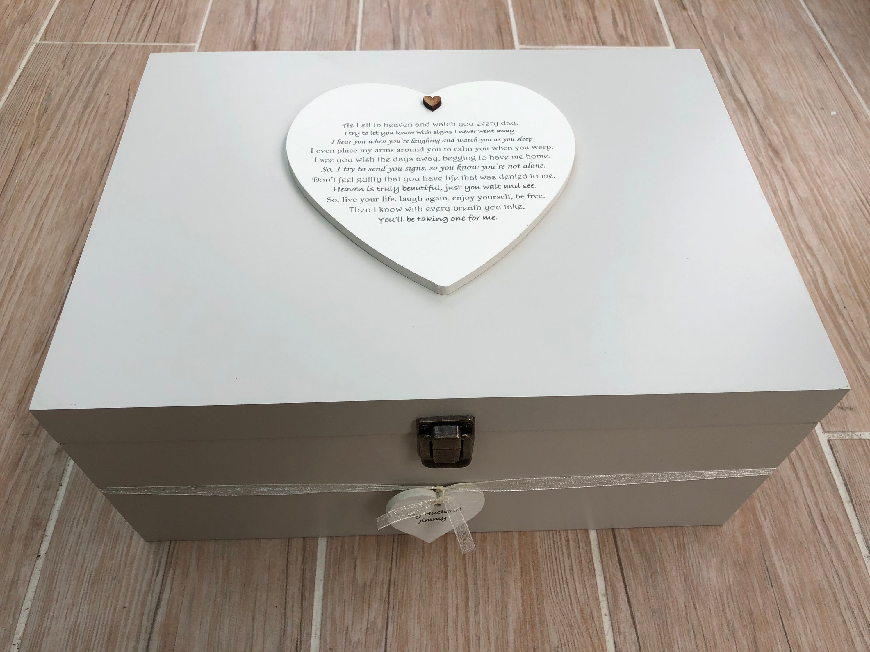 Personalised VERY LARGE Memory Box ~ in Memory of HUSBAND ~ Memorial ...