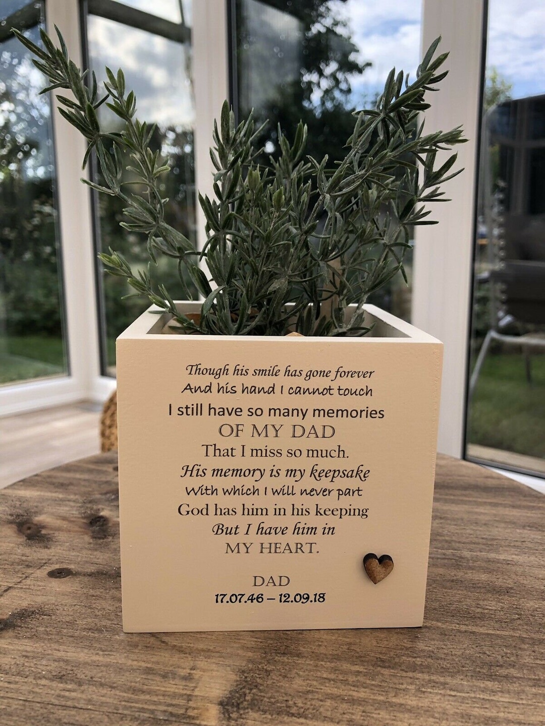 Memorial DAD Loss Flower / Plant Pot Personalised BEREAVEMENT in Memory ...