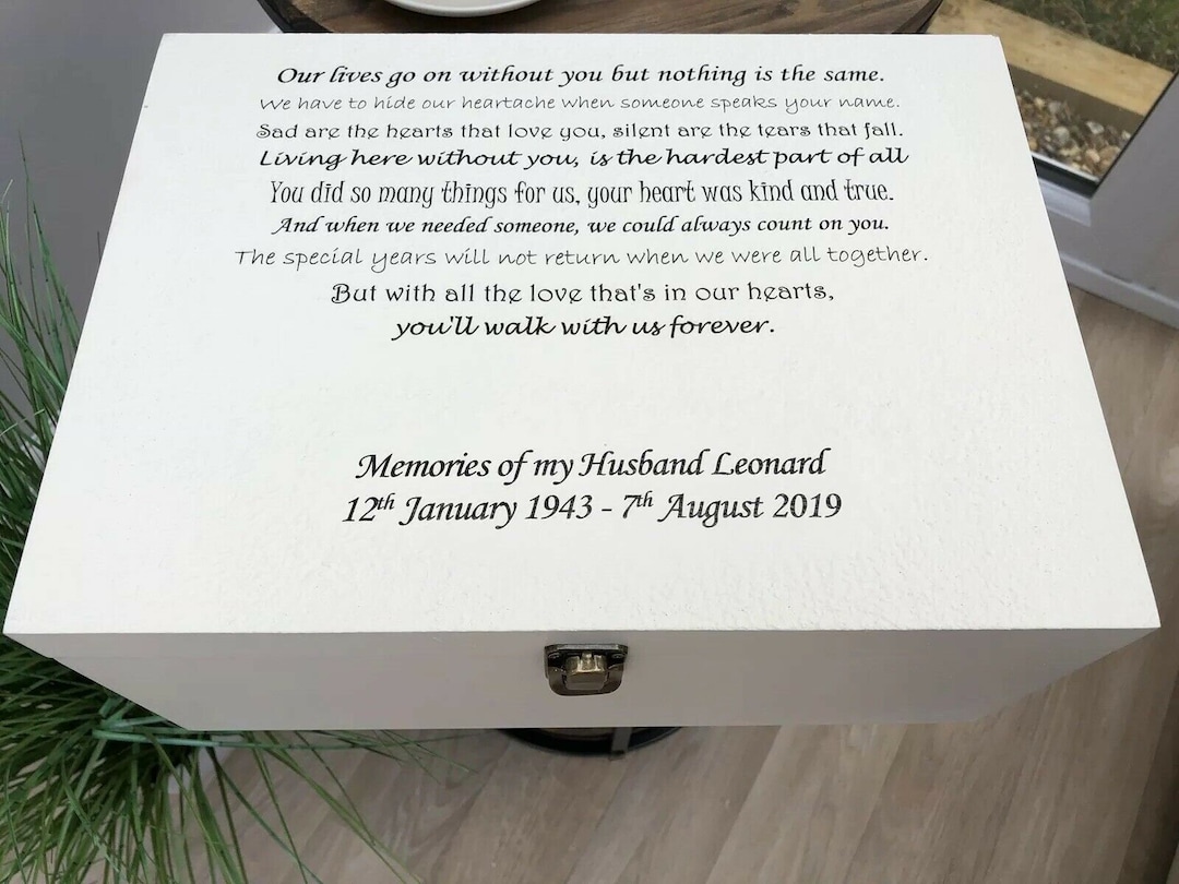 HUSBAND Personalised VERY LARGE Memory Box ~ In Memory of ~ Memorial ...
