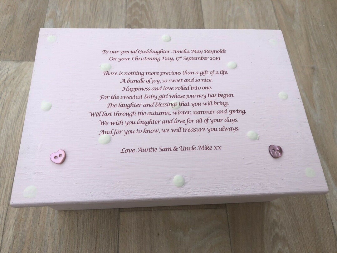 Personalised Jewellery Box Gift GODDAUGHTER Christening BAPTISM or ...