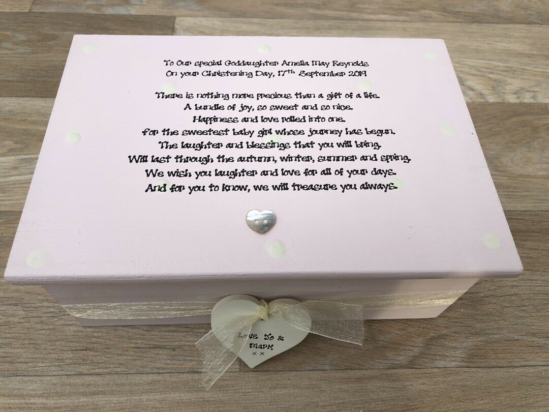 Cadeau de boîte à bijoux personnalisé FILLEULE Baptême Baptême ou ...